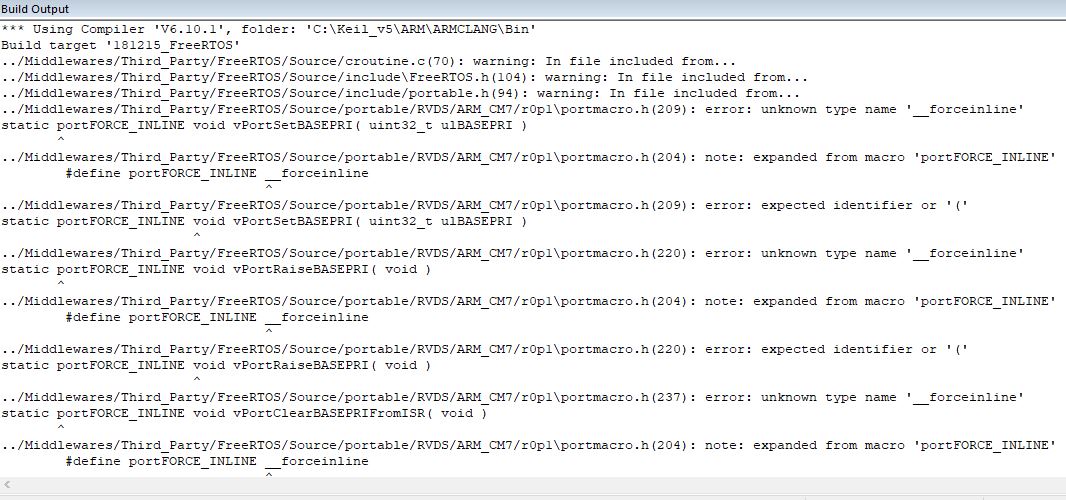 CubeMX FreeRTOS compiler6.10出现大量错误的原因是什么？ - 嵌入式学习小组 - 电子技术论坛 - 广受欢迎的专业电子论坛!