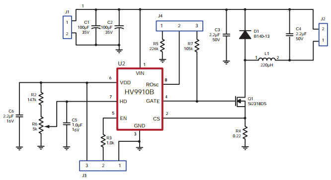 HV9910BDB3，设计用于在10 - 30VDC输入电压下以1.0A的电流驱动一个LED或两个LED串联 - 工程资源中心 - 电子技术 ...
