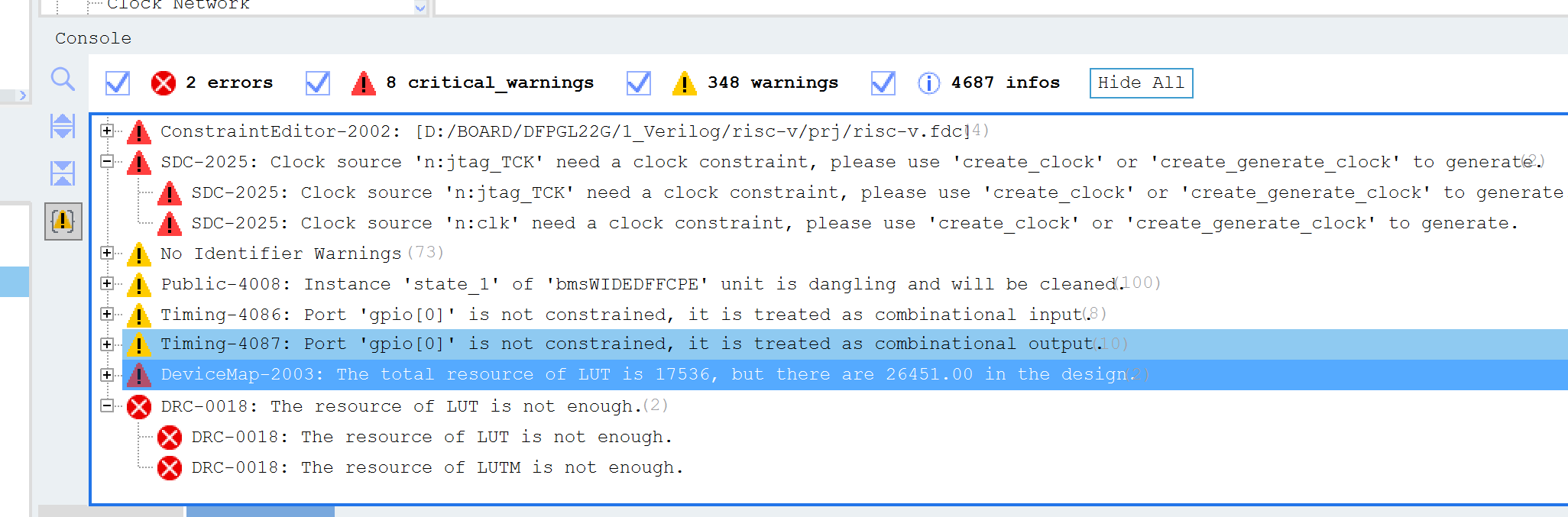 【正点原子DFPGL22G开发板体验】tinyrisc-v移植-第二篇之引脚和时序约束 - 正点原子学习小组 - 电子技术论坛 - 广受欢迎的专业电子论坛!